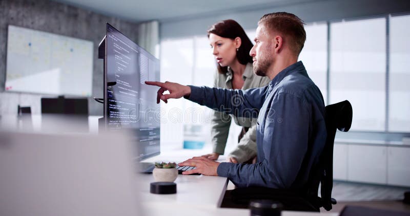 Software Engineer Developer Using Desktop Computer Stock Photo - Image of desktop, people: 344308192