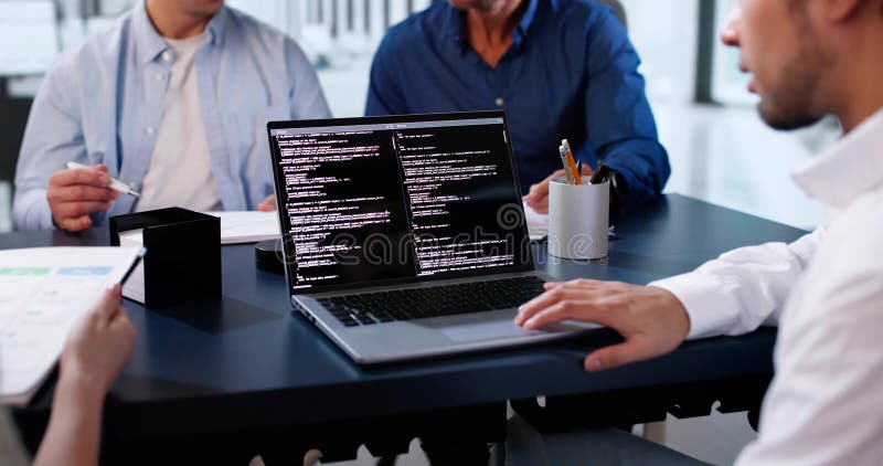 Software Engineer Developer Using Laptop Computer Stock Photo - Image of software, black: 345502750