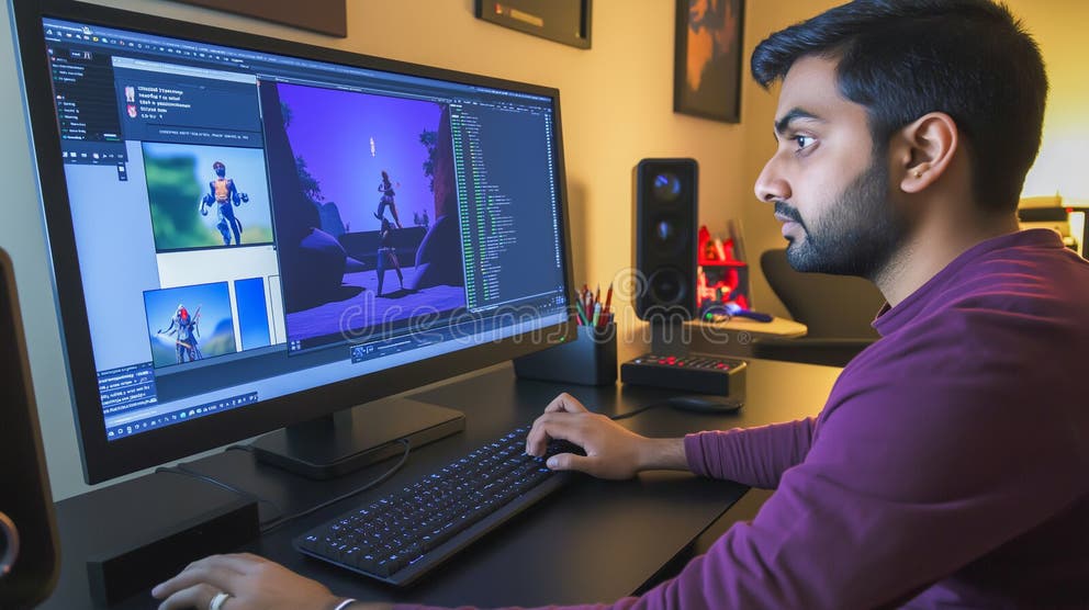 Indian Software Engineer Focused on Coding and Design in a Modern ...