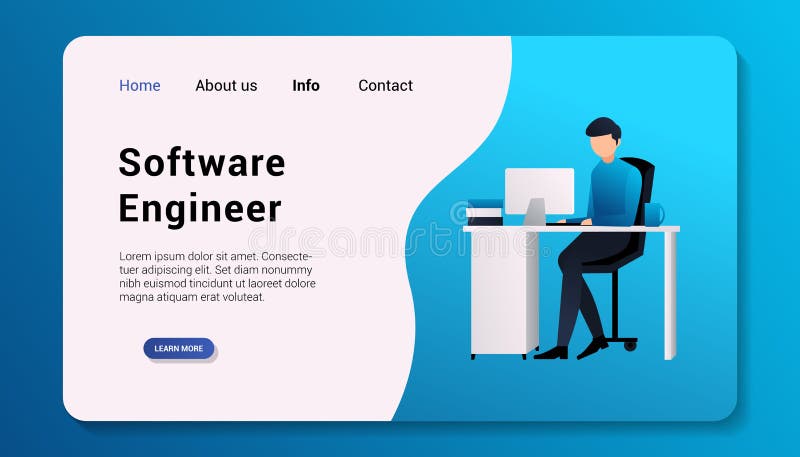 Software Engineer Landing Page Template Graphic Design Illustration ...
