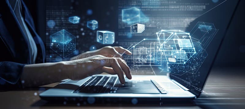 Software Engineer on Laptop. Stock Illustration - Illustration of ...