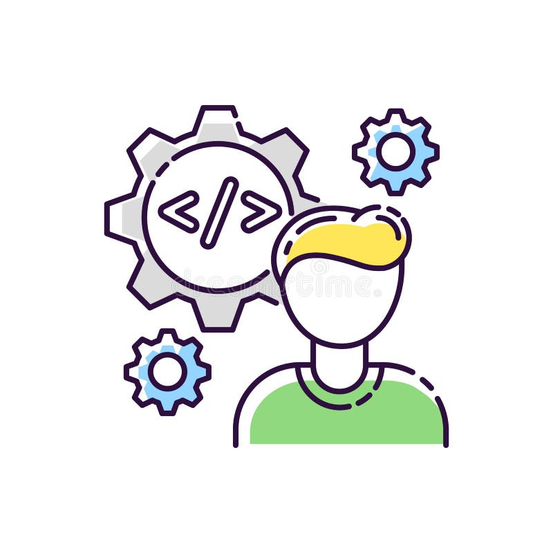 Software Engineer Red Gradient Concept Icon Stock Vector - Illustration ...