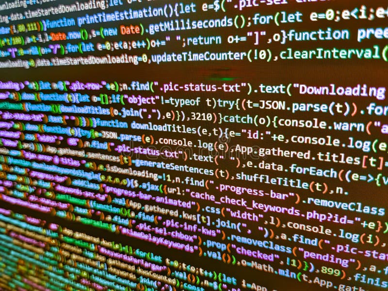 Computer Script Coding Source Code On Desktop Monitor Software