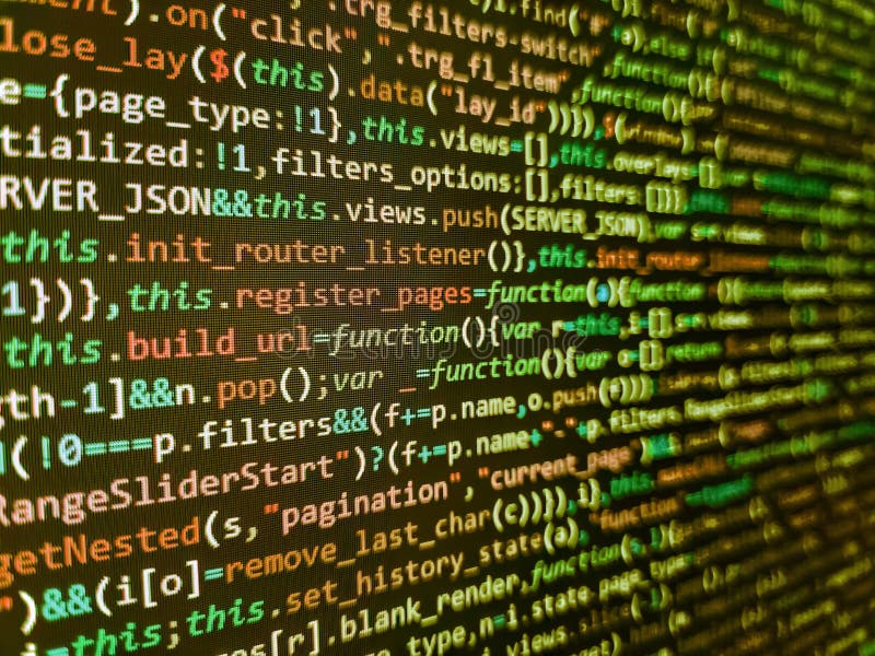 Software Engineer At Work Lines Of Html Code Visible Coding Programmer Abstract Background