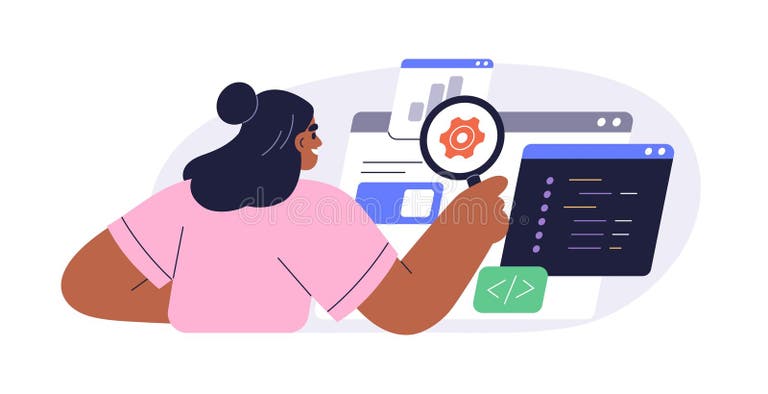 Software Engineering and Development Concept. Programmer, Coder ...