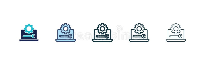 Software Engineering Icon Vector Set on White Background Stock Vector - Illustration of black ...