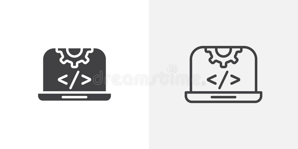 Software Engineering Line Icon Isolated on White Background Stock ...