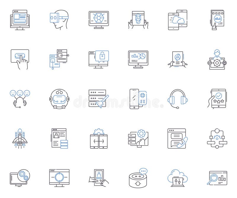 Software Engineering Line Icons Collection Algorithm Architecture Backend Bug Code 