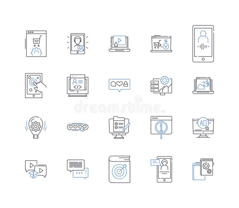 Software Engineering Line Icons Collection. Code, Debugging, Testing ...