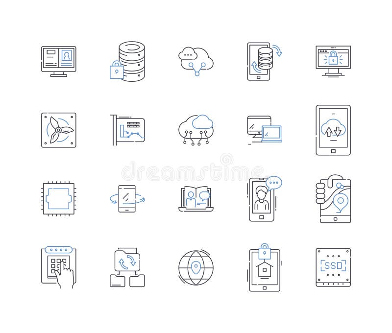 Software Engineering Line Icons Collection Development Algorithms Debugging Coding Database 8071