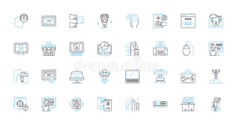 Software Engineering Linear Icons Set Coding Algorithms Testing Deployment Documentation