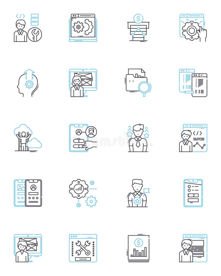 Software Engineering Linear Icons Set Coding Debugging Programming Algorithms Architecture