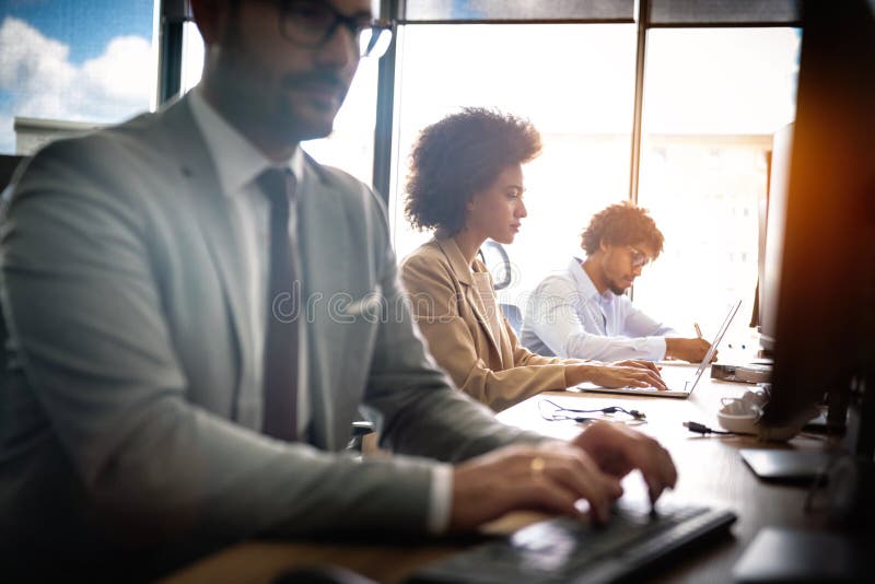 Software Engineers Working on Project and Programming in Company Stock ...