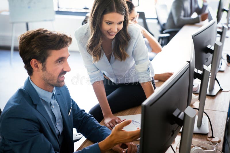 Software Engineers Working on Project and Programming in Company Stock ...