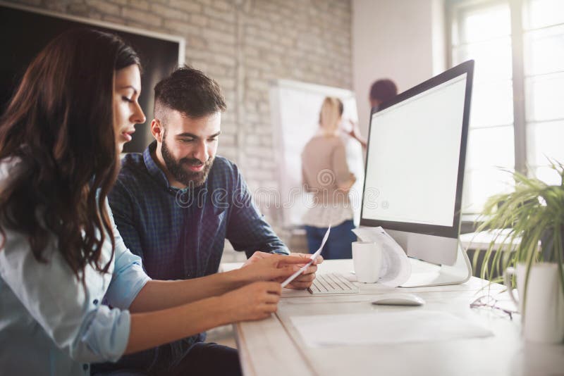 Software Engineers Working on Project and Programming in Company Stock ...