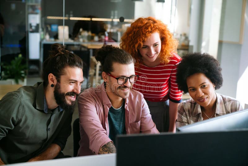 Software Engineers Working on Project and Programming in Company ...