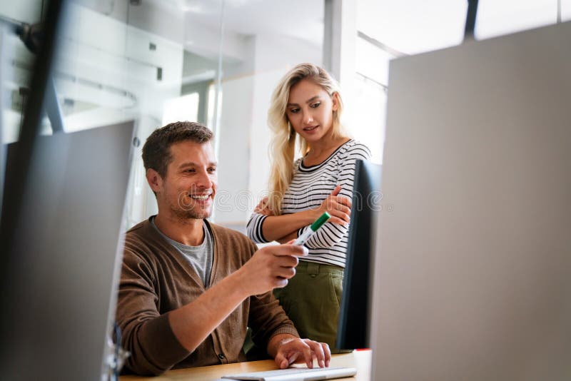 Software Engineers Working on Project and Programming in Company ...