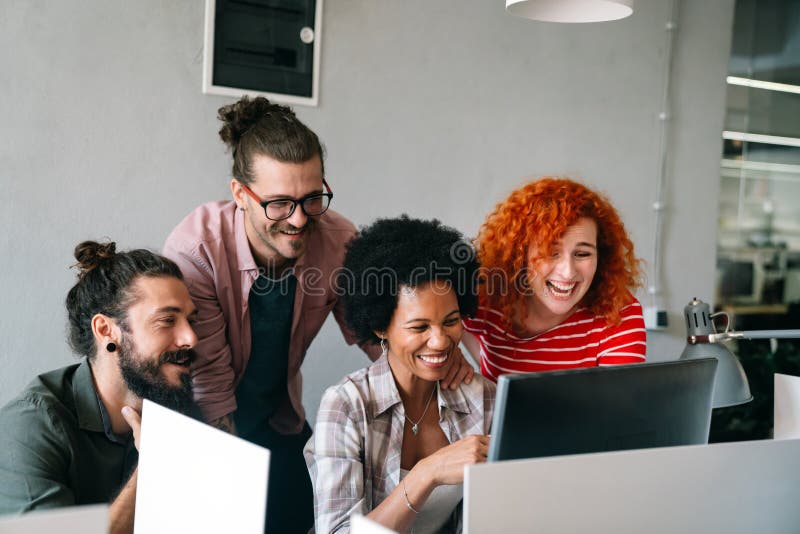 Software Engineers Working on Project and Programming in Company ...