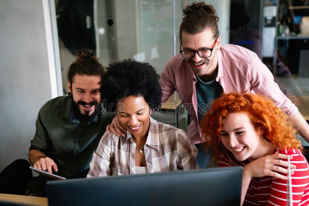 Software Engineers Working on Project and Programming in Company. Startup Business Teamwork ...