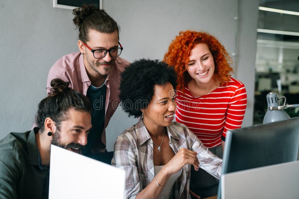 Software Engineers Working on Project and Programming in Company. Startup Business Teamwork ...