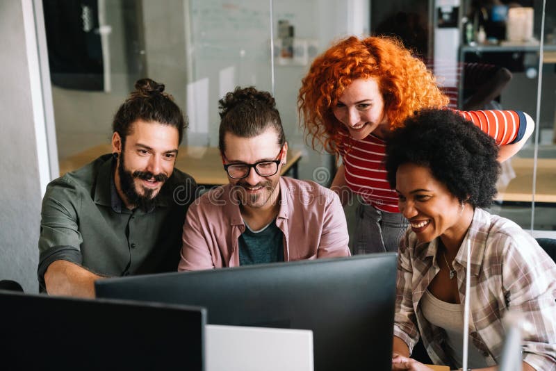 Software Engineers Working On Project And Programming In Company Startup Business Teamwork