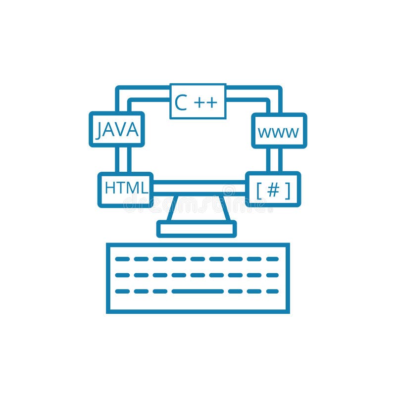 Software Environment Linear Icon Concept. Software Environment Line ...