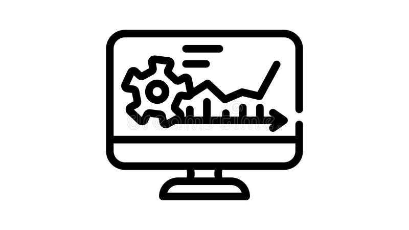 System Monitoring Line Icon Animation Stock Video - Video of gear ...