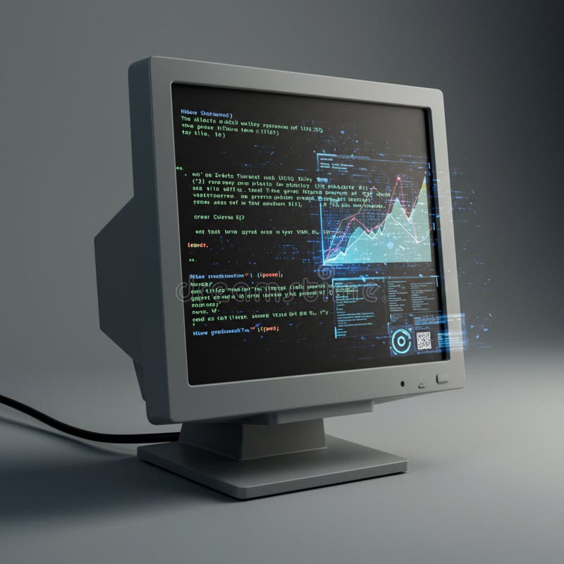 Software Evolution: Glitching Code Transforms To Holographic Interface in 8K Stock Image - Image ...