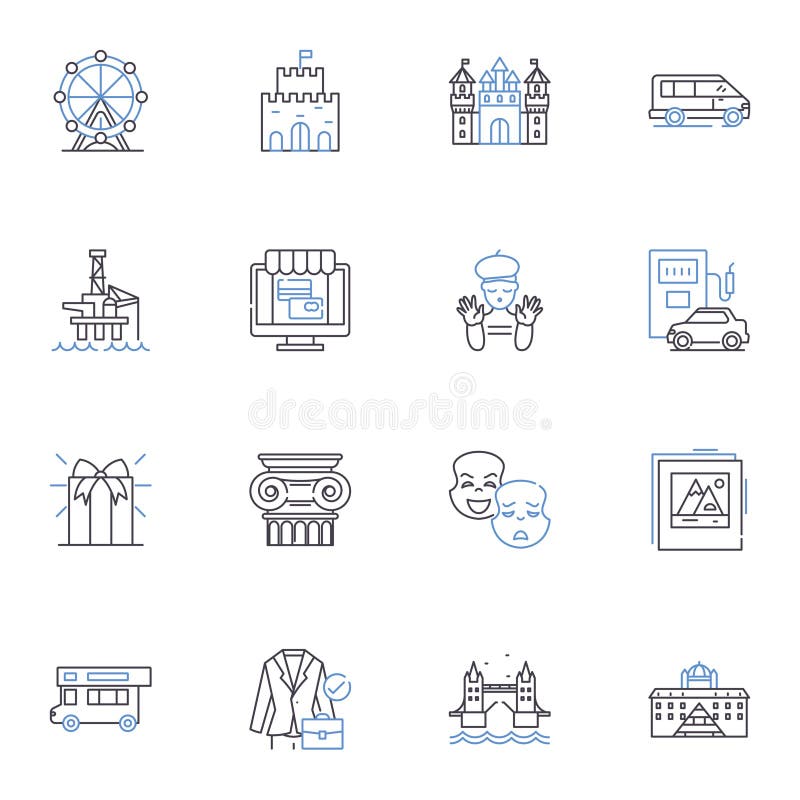 Software Field Line Icons Collection Coding Development Programming Debugging Testing