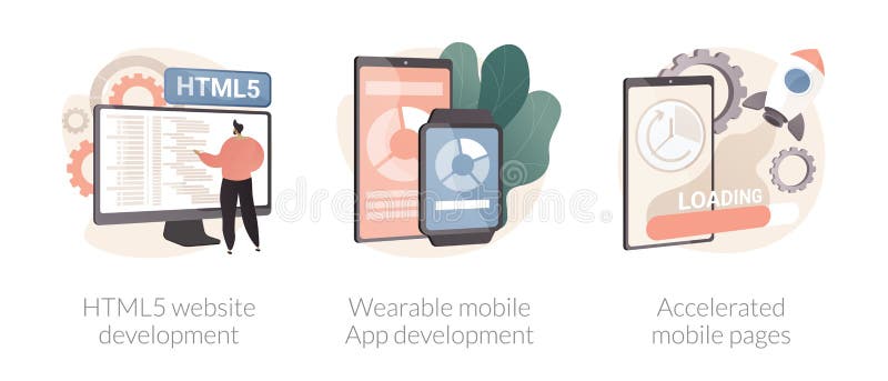 Software and Frontend Development Abstract Concept Vector Illustrations ...