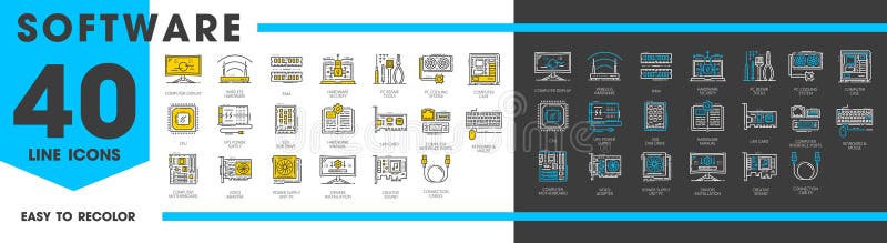 Computer Hardware Symbols Stock Illustrations – 3,699 Computer Hardware ...