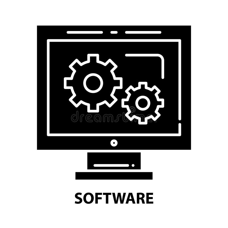 Software Icon, Black Vector Sign with Editable Strokes, Concept ...