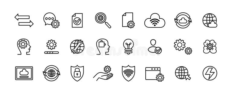 Software Icon. Line Symbols. Technician Maintenance. Operate Code ...