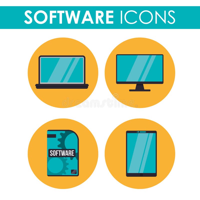 Software icons design stock vector. Illustration of online - 62772755