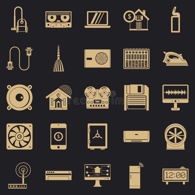 Software Icons Set, Simple Style Stock Vector - Illustration of ...