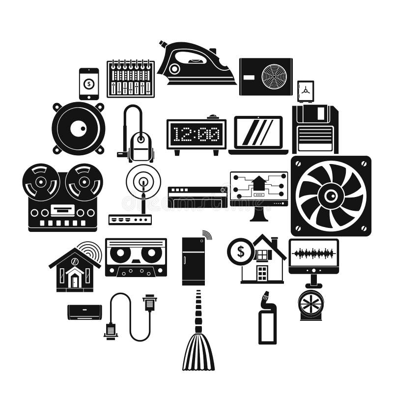 Software Icons Set, Simple Style Stock Vector - Illustration of ...