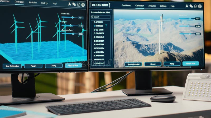 Software Interface on PC Used for Planning Wind Farm Layouts Stock ...
