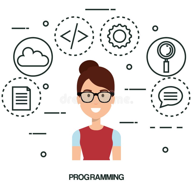 Software Language Programmer Avatar Stock Vector - Illustration of code ...