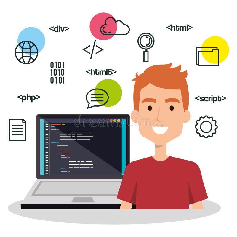 Software Language Programmer Avatar Stock Vector Illustration Of