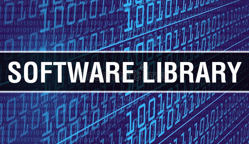 Software Library With Binary Code Digital Technology Background Abstract Background With