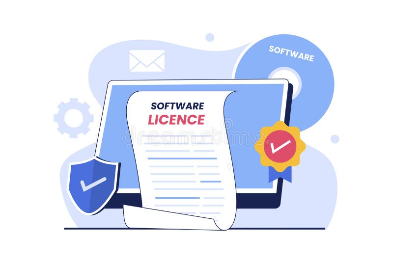 Software License Illustration Stock Illustration - Illustration of ...