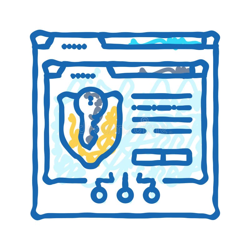 Software Licensing Icon Doodle Illustration Stock Vector - Illustration ...