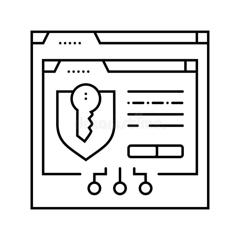 Software Licensing Line Icon Vector Illustration Stock Illustration ...