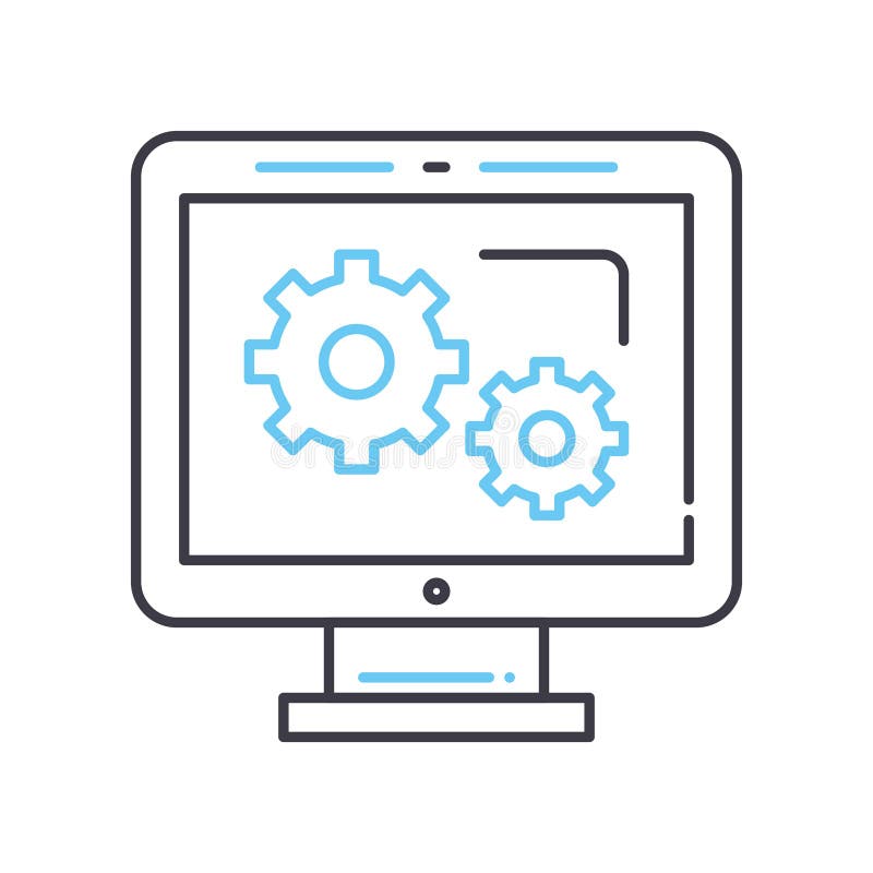 Software Line Icon, Outline Symbol, Vector Illustration, Concept Sign ... Software Line Icon, Outline Symbol, Vector Illustration, Concept Sign ...