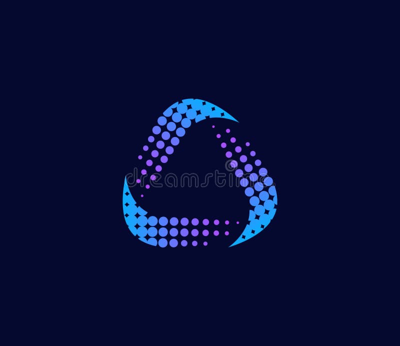 Software Logo. Tech Icon. Abstract Sign Constructed from Pixel Dots ...