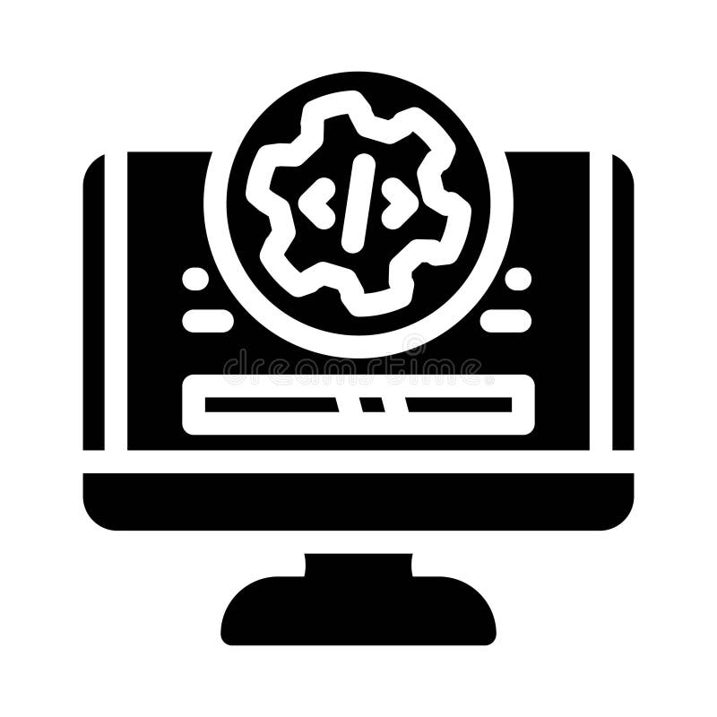 Software Maintenance Glyph Icon Vector Illustration Stock Illustration ...