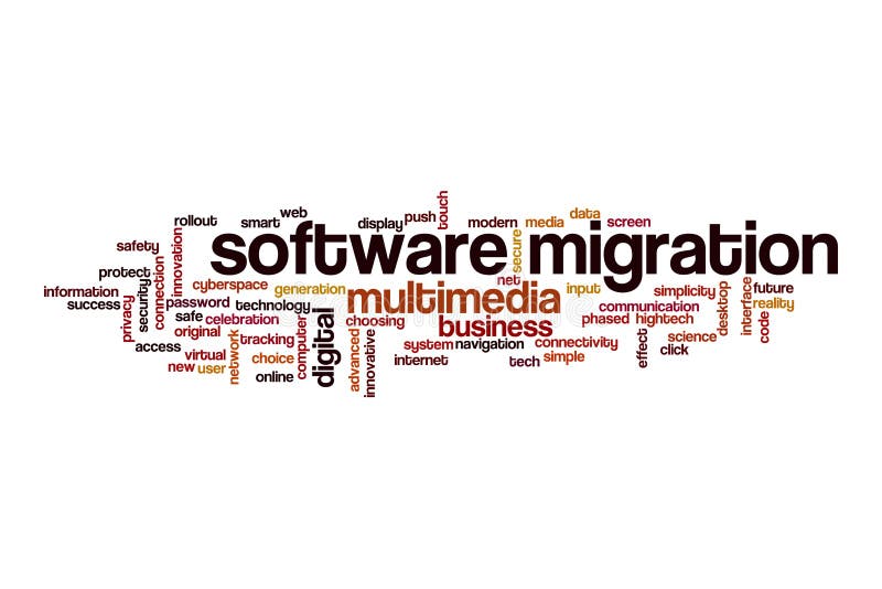 Software Migration Word Cloud Concept Stock Illustration - Illustration ...