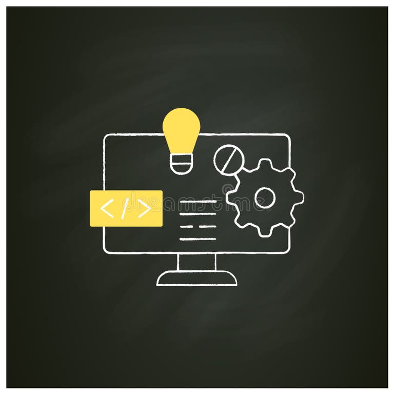 Software Platform Chalk Icon Stock Vector - Illustration of creative ...