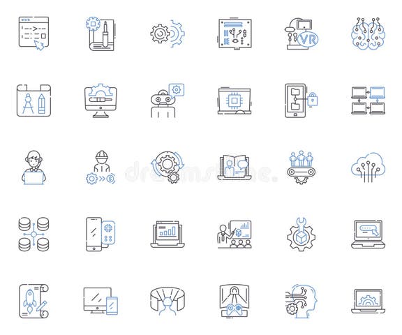 Software Program Line Icons Collection. Interface, Functionality, User-friendly, Compatibility ...