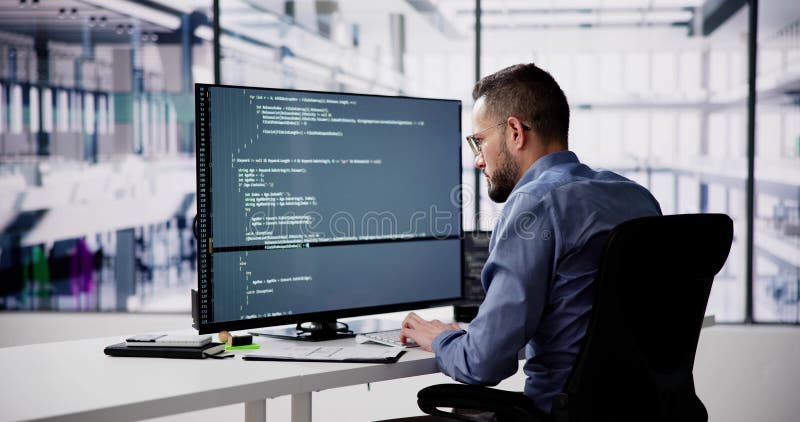 Software Programmer Or Coder Man Stock Image Image Of Desk Engineer 302794735